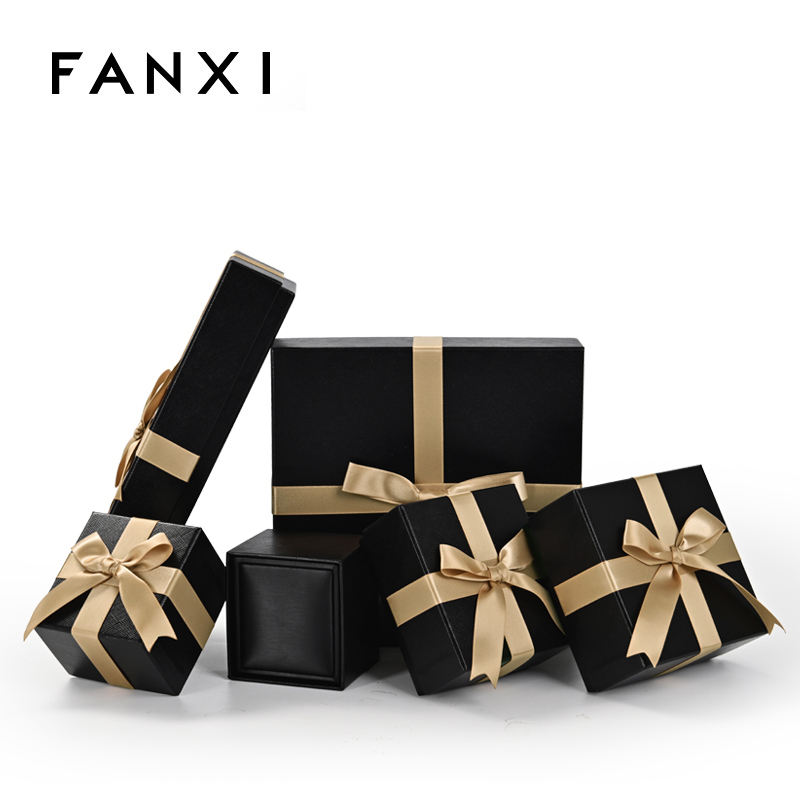 FANXI New Arrival Custom logo black PU leather with microfiber jewelry ...